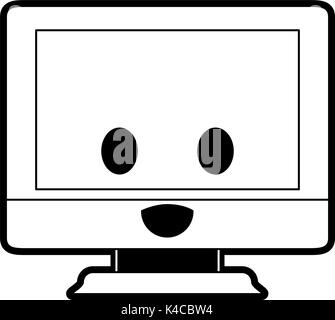 kawaii cute happy screen monitor Stock Vector Image & Art - Alamy