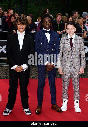 Caleb McLaughlin, Noah Schnapp,Gaten Matarazzo, Finn Wolfhard and Millie Bobby Brown attending ...