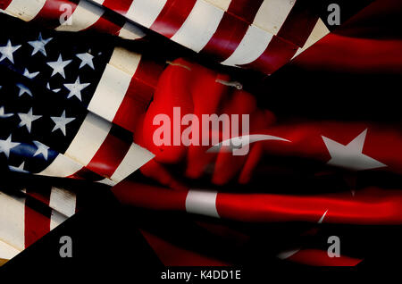 Turkey map shape with waving flag background. Alpha channel outline of ...