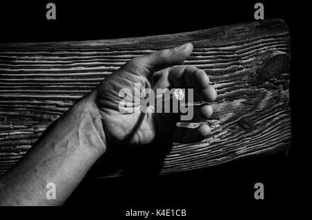 nailed hand of Crucifixion of Jesus Christ Stock Photo - Alamy
