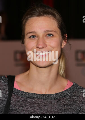 Epee fencer Britta Heidemann of Germany speakes during a press ...