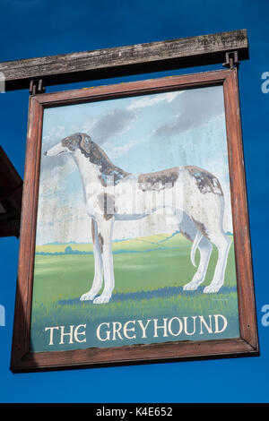 Exterior of Greyhound Inn pub in the rural market town of Usk ...