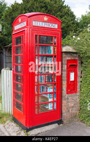 Telephone Box Book Exchange Great Hinton Wiltshire Stock Photo - Alamy