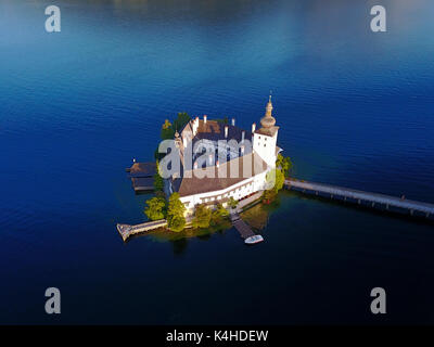 Schloss Orth castle in the heart of lake Traunsee, Austria Stock Photo ...