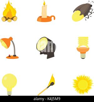 Light source icons set, cartoon style Stock Vector Image & Art - Alamy