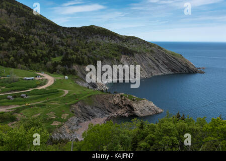 Scenic view of coastline, Meat Cove, Cape North, Cabot Trail, Cape ...