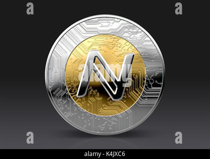 A namecoin physical cryptocurrency in gold and silver coin form on a ...