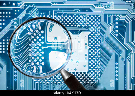 Fee Computer - computer security system and a magnifying glass Stock ...