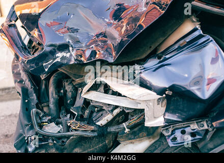 Rear bumper of a crashed pickup car Stock Photo - Alamy