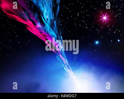 illustration of extragalactic system, enlarged view in the Universe ...