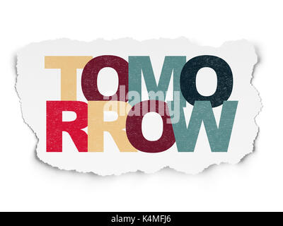 Timeline concept: Painted multicolor text Tomorrow on Digital Data ...