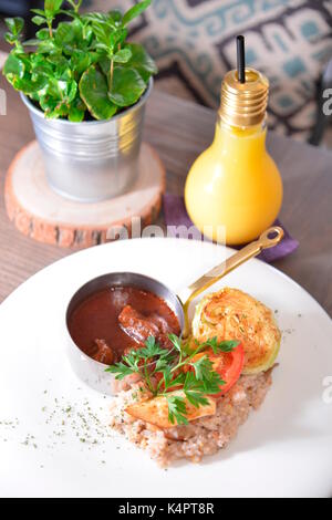 Braised Beef Brisket and rice Stock Photo - Alamy
