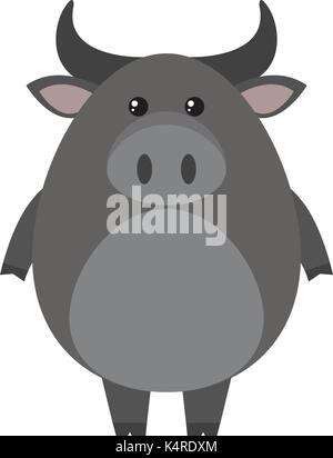 Gray buffalo on white background illustration Stock Vector Image & Art ...