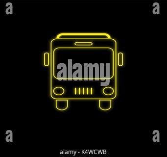 Yellow bus line Glow icon in dark background Vector Stock Vector Image ...