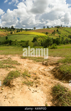Landscape of farmland, Shan State, Burma, Myanmar, South East Asia ...