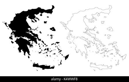 Crete map vector illustration, scribble sketch island of Crete Stock ...