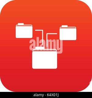 Folders structure icon digital red Stock Vector Image & Art - Alamy