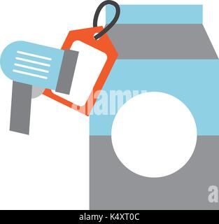 juice box carton drinking price tag and barcode scanner Stock Vector ...