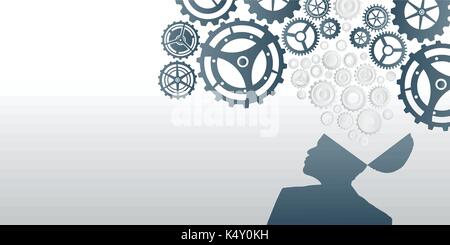 Vector images with thinking gears concept Stock Vector Image & Art - Alamy