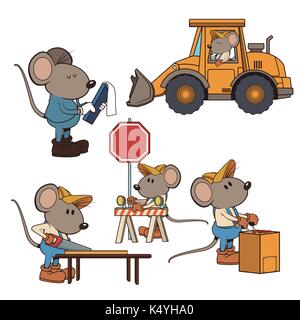 Construction mouse workers funny cartoon Stock Vector Image & Art - Alamy