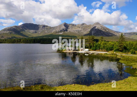Lough Inagh lake, Connemara National Park, County Galway, Connacht ...