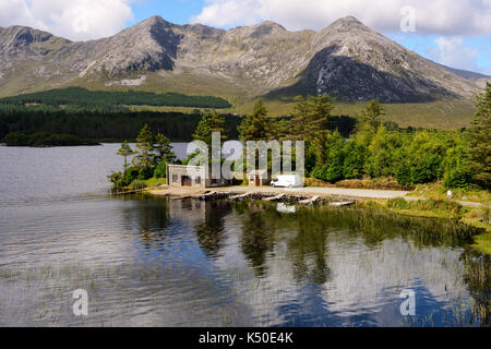 Boathouse on Lough Inagh in Connemara, County Galway, Republic of ...