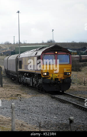 66140 leads its train away from the loading area at Cwmbargoed. The ...