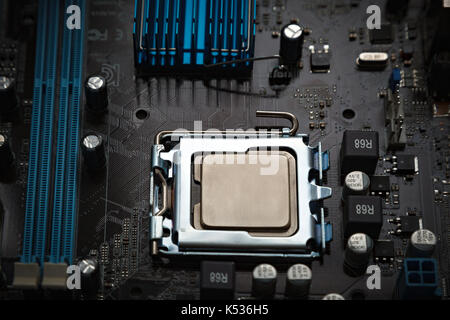 Integrated microprocessor and sockets on circuit of computer ...