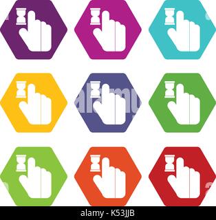 Click icon set color hexahedron Stock Vector Image & Art - Alamy