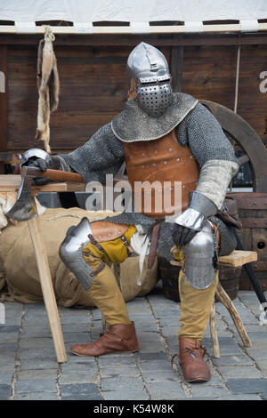 medieval knight in the armour Stock Photo - Alamy