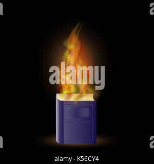 Burning Blue Paper Book with Fire Flame Stock Vector Image & Art - Alamy