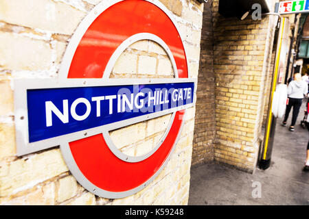 London Underground sign, London Underground Notting Hill Gate sign ...