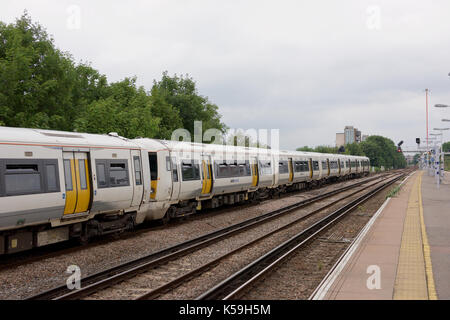 Class 376 train at New Cross railway station in London Stock Photo - Alamy