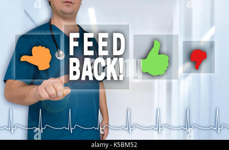 Feedback Doctor shows on viewer with heart rate concept Stock Photo - Alamy