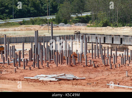 piling rig driver building site construction plant Stock Photo - Alamy
