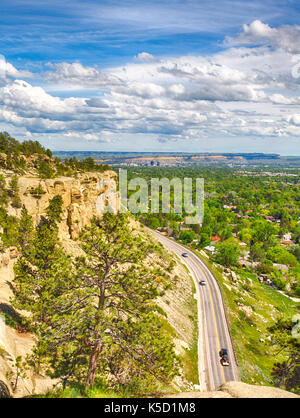 Zimmerman trail as it winds up the rim rocks on the West end of ...