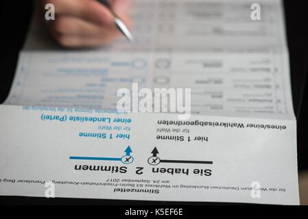 Polling card or absentee ballot or election documents for the german ...