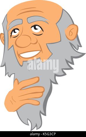 Wise Person Thinking, Vector Cartoon Stick Figure Illustration Stock ...