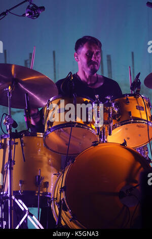 Neil Primrose of the Scottish rock band Travis performs in concert at ...