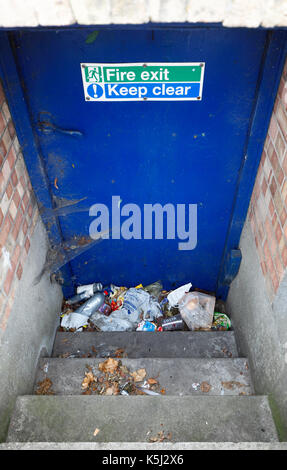 Blocked fire exit Fire Exit keep clear Obstruction and obstructed Stock ...