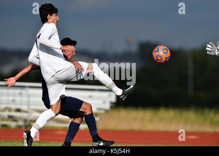 Illinois, USA. Player getting off a shot above the floor and a ...