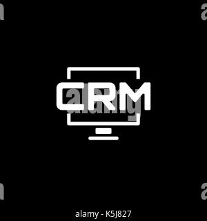 Desktop CRM System Icon. Flat Design Stock Vector Image & Art - Alamy