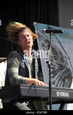 Bryce Avary of The Rocket Summer performs at the 2007 Vans Warped Tour ...