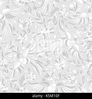 White Ethnic or Native Seamless Pattern on Orange Background in ...
