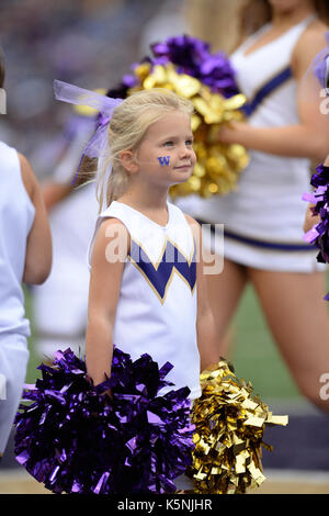 Seattle, WA, USA. 9th Sep, 2017. The UW dance and cheer squad perform ...