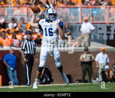 September 09, 2017: Cade Sparks #16 of the Indiana State Sycamores ...