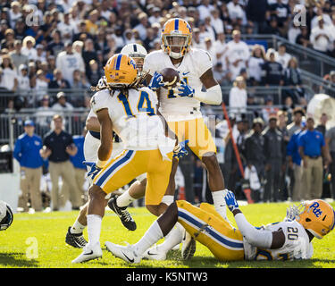 Pittsburgh defensive back Dane Jackson, left, cannot stop a completed ...