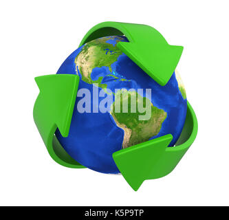 Recycling Arrows Earth Isolated Stock Photo - Alamy