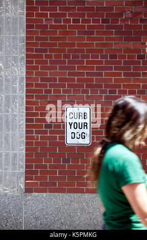 Curb Your Dog Sign in New York, USA Stock Photo - Alamy