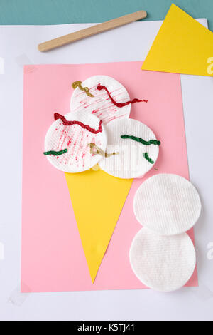 Ice cream craft for kids. Easy summer craft Stock Photo - Alamy